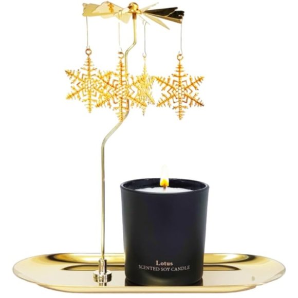 Mexiblanke | Accents | Rotary Snowflake Carousel Candle Holder W Lotus ...